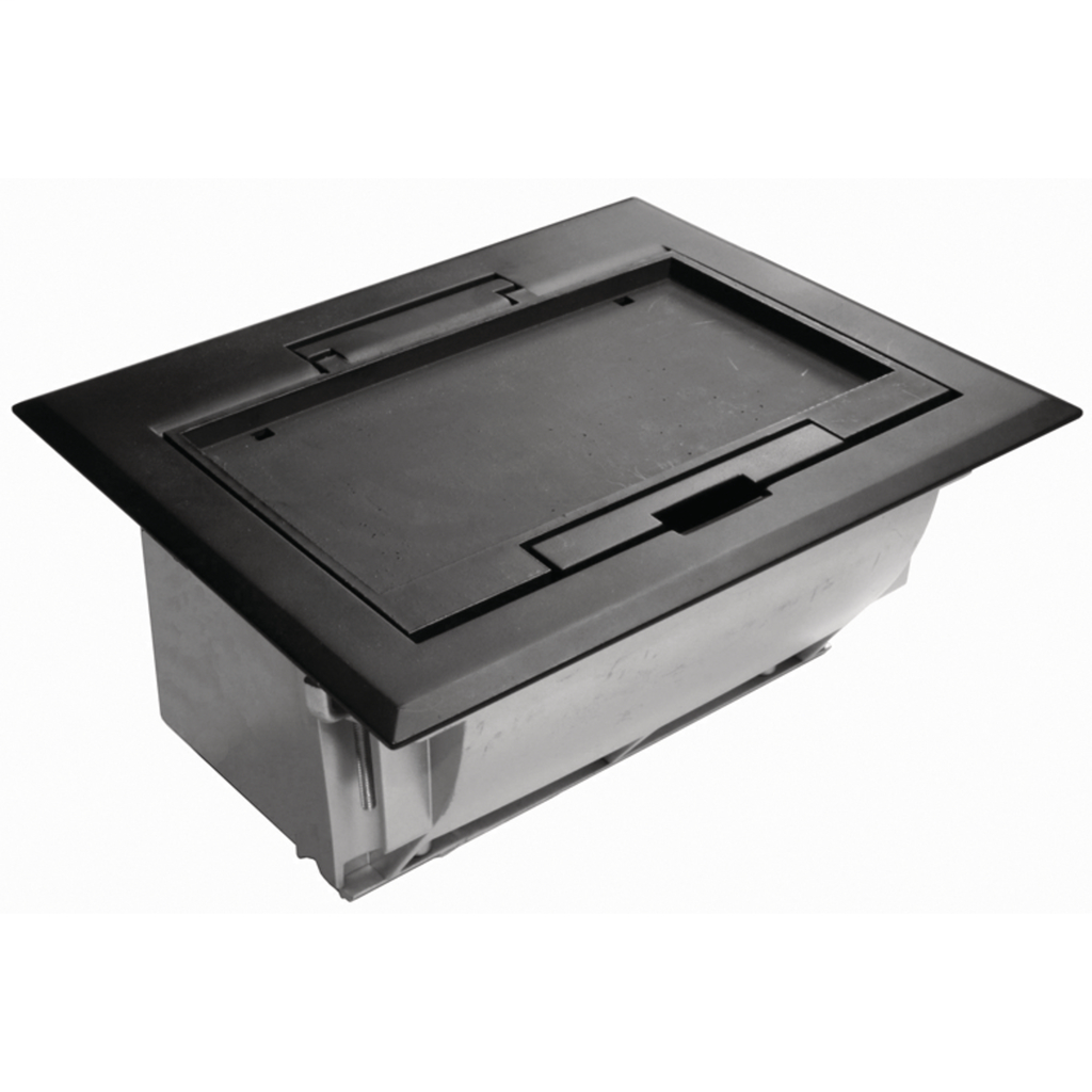 Hubbell HBLAFB101BKACCESS FLR BOX & CVR, 4 GANG, NM BK | Cooper Electric
