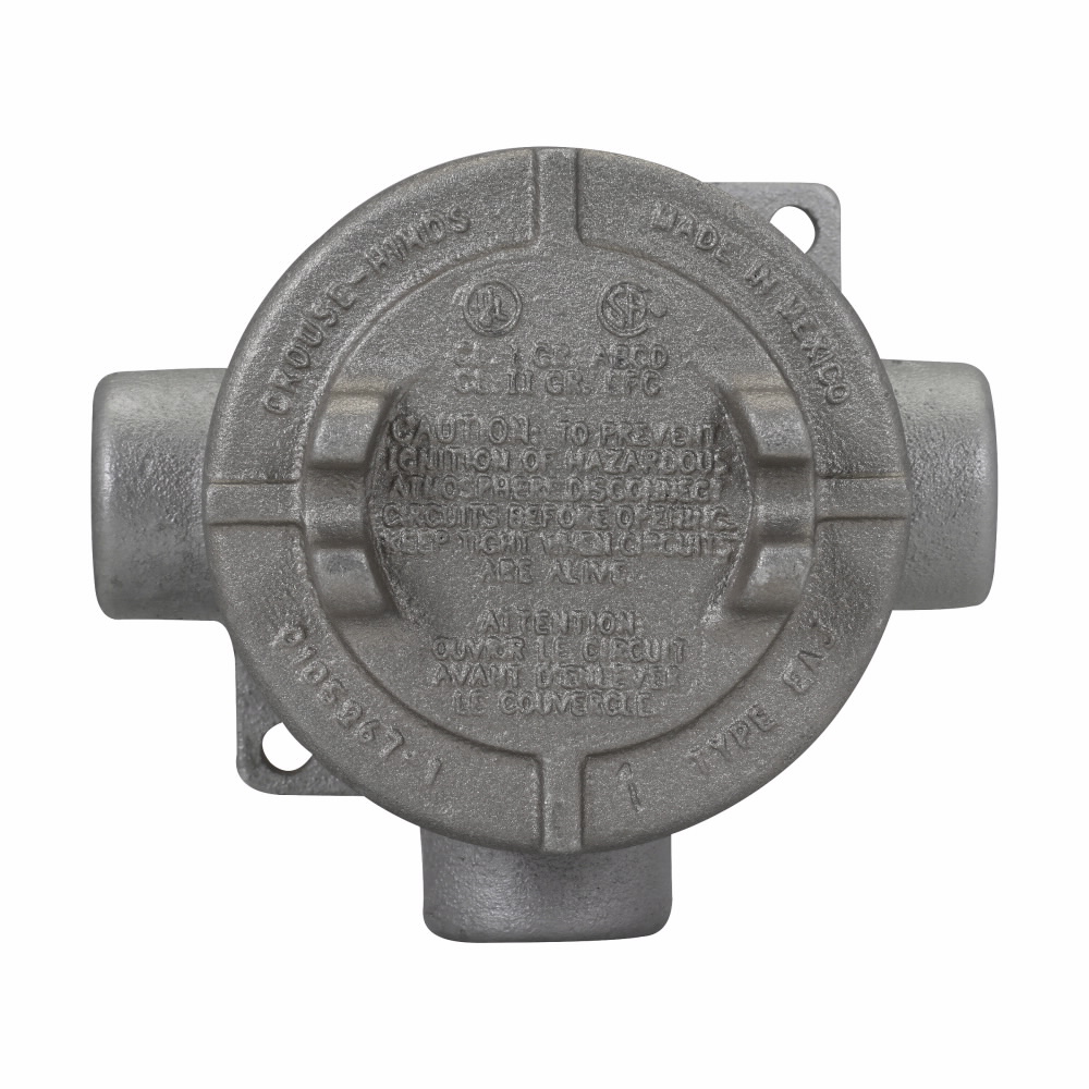 Crouse-Hinds Series EAJT16 1/2 Inch Hub Iron Alloy Type T Round Conduit ...
