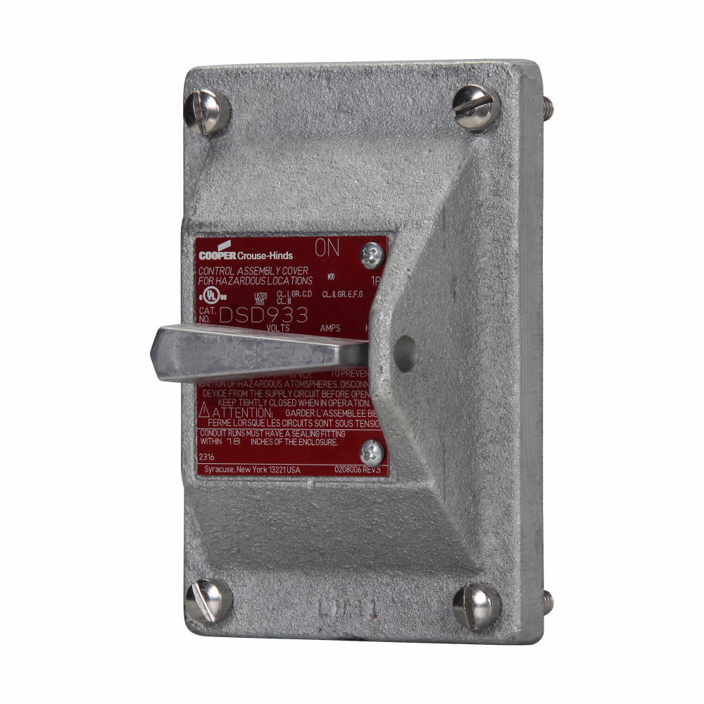 Crouse-Hinds DSD933 1pole, Front Operated General-Use Snap Switch, 20amps | Capital Electric Supply