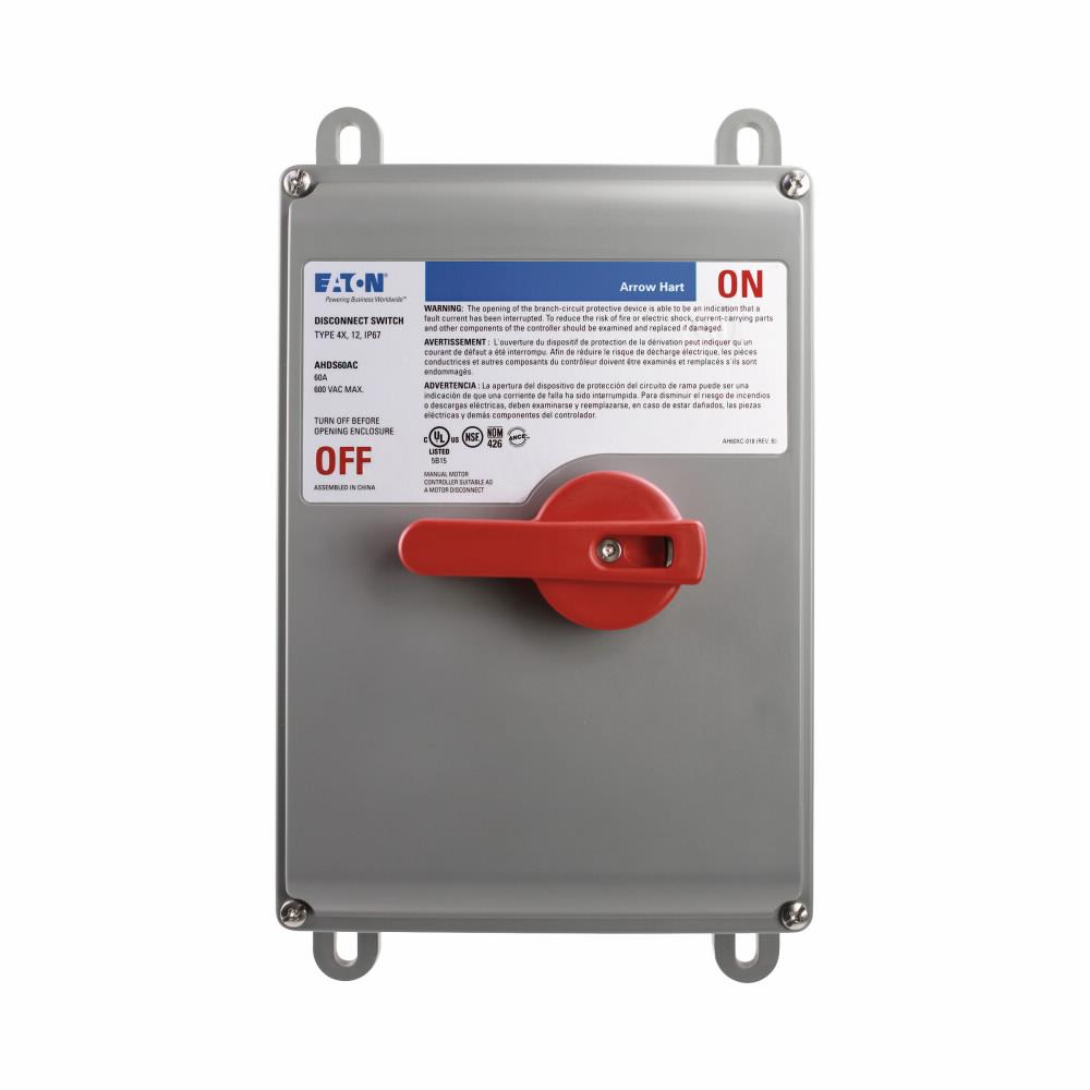 Arrow Hart Wiring AHDS60 60 Amp 600 VAC Non-Fusible Motor Control ...