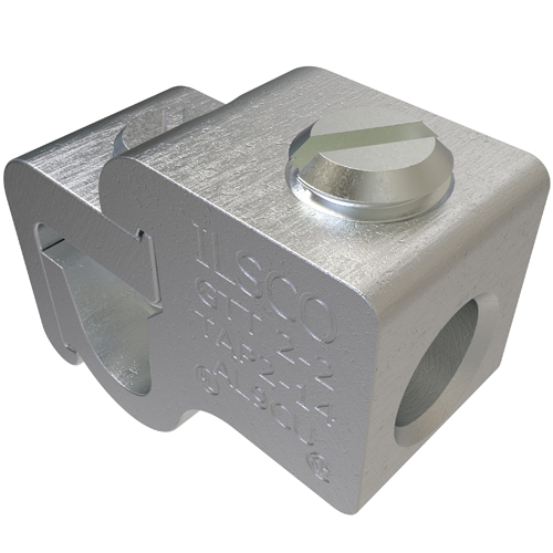Ilsco GTT-2-2 Aluminum T Tap Connector, Dual Rated, Main Conductor Range 2-12, Tap Range 2-12 AL ...