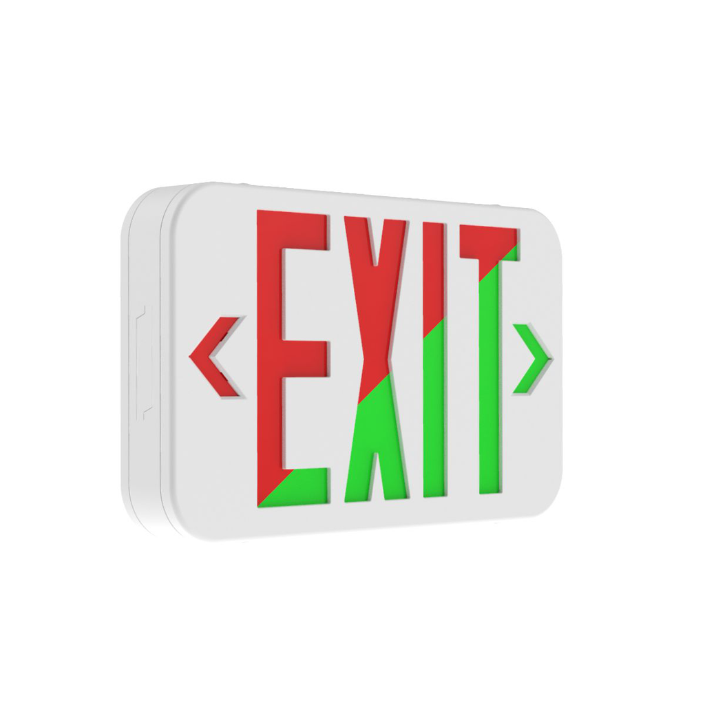 HUB CARG THERMOPLASTIC LED EXIT UNIV FACE LETTER COLOR GREEN/RED WHITE ...