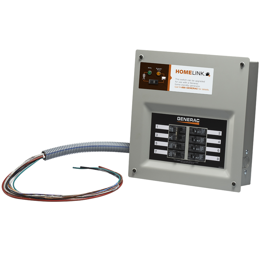 Generac 6854 Upgradeable 30 Amp Transfer Switch Kit with 10 Foot Cord and Aluminum Power Inlet ...
