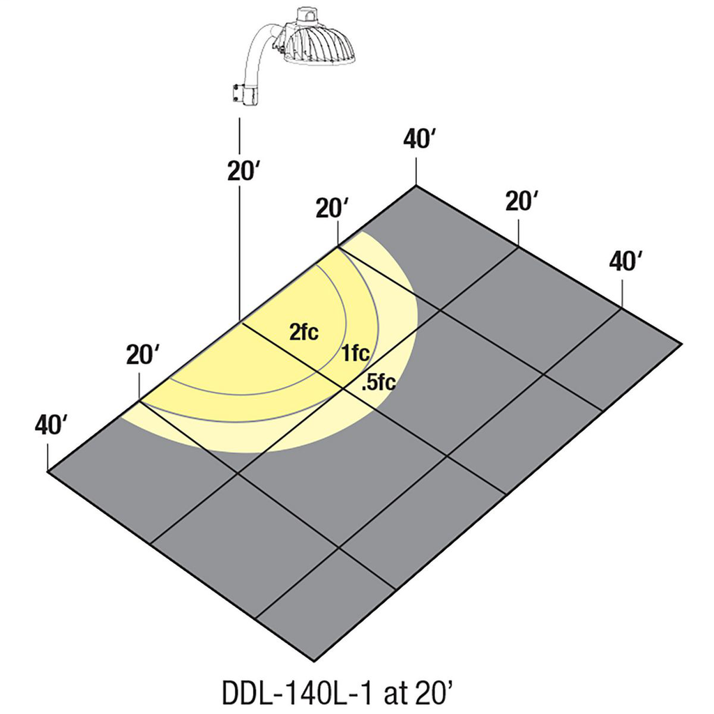 Hubbell Lighting DDL-9L1 40 W 120 Volt Textured Gray Powder Painted Die ...