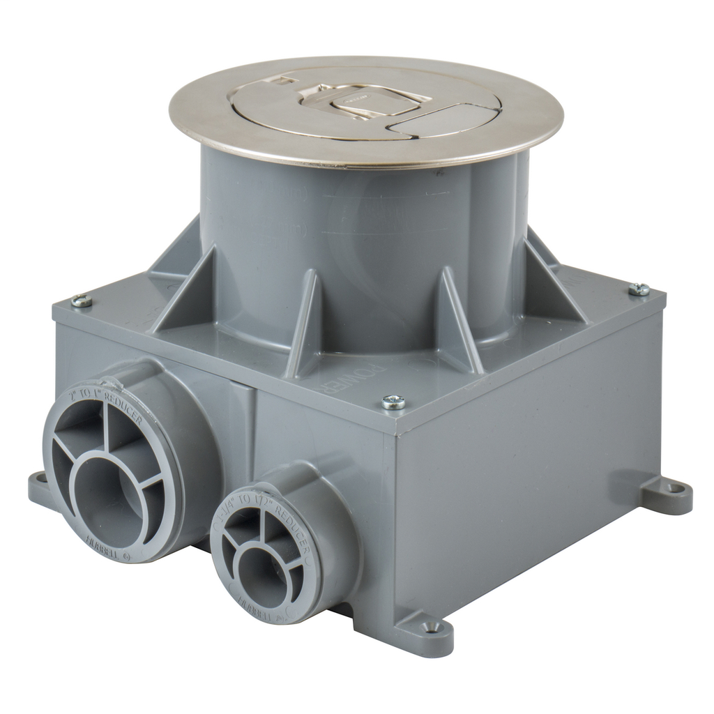 Hubbell CFBS1R4PFB S1R FB 4 PLASTIC FLOOR BOX | Viking Electric