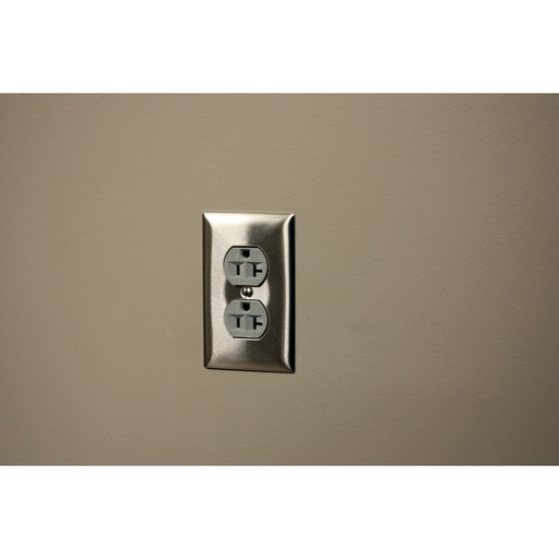 Hubbell SS8 1-Gang Duplex Receptacle Wallplate, Stainless Steel 302/304 ...