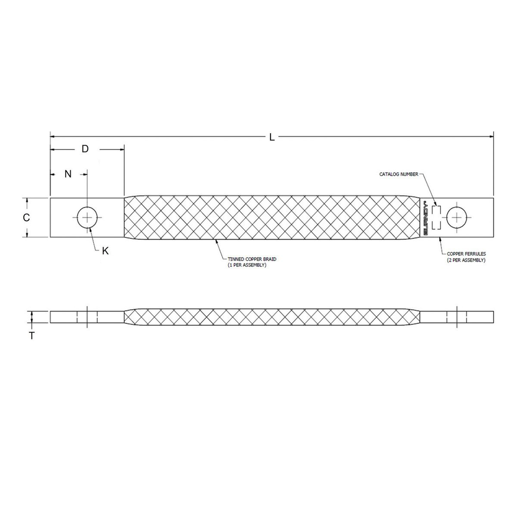 BUR BB024L6T14 6-1/4 #6 STUD BRAID | Cooper Electric