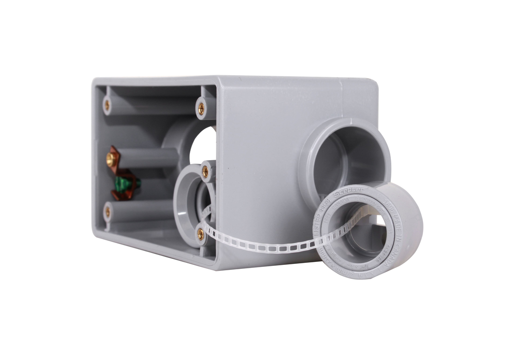 IPEX 278051 1/2 x 3/4 x 1 Inch Hub 26 In. PVC 1-Gang Conduit Deep Box ...