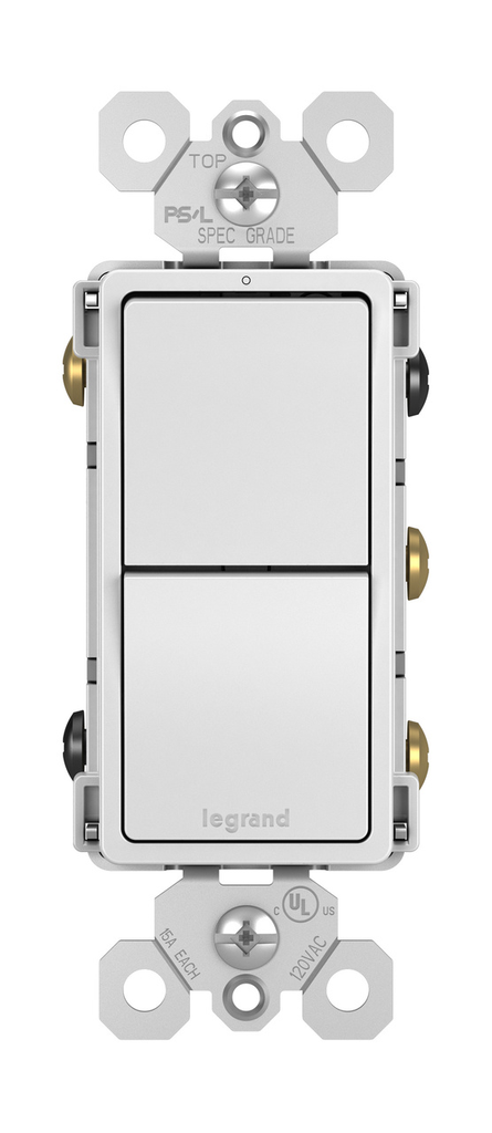 Pass & Seymour RCD33W Combination (2) Single Pole/3-Way Switch, 15A ...