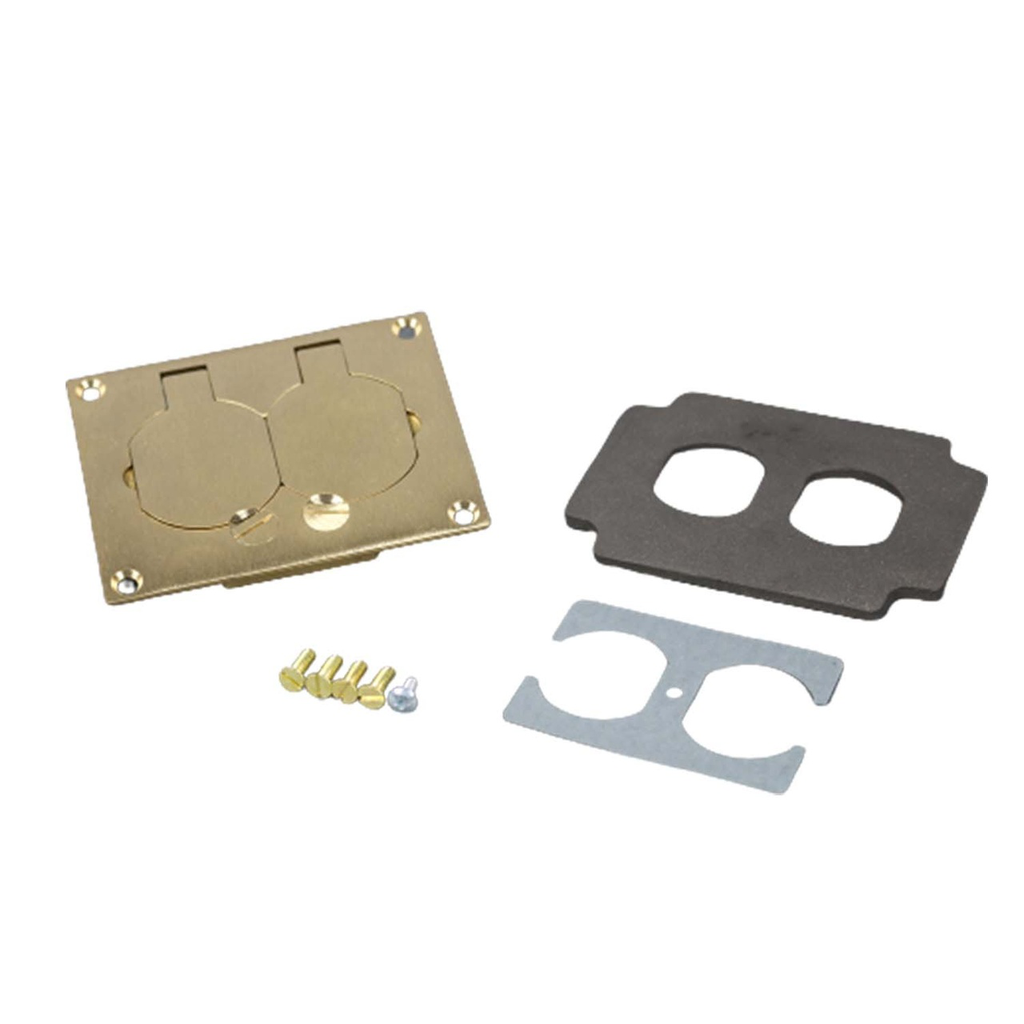 Wiremold 828R 3.156 x 4.182" Brass Duplex Floor Box Cover Plate ...