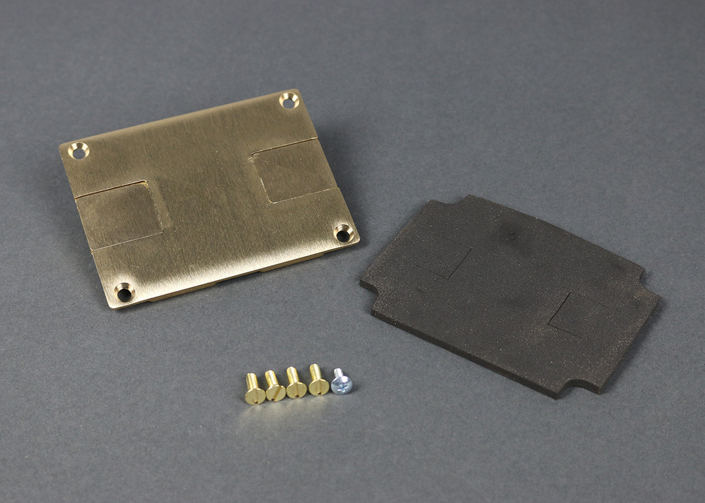 Wiremold 829STC 3-1/8 x 4-1/8" Brass Data Slide Floor Box Communication ...