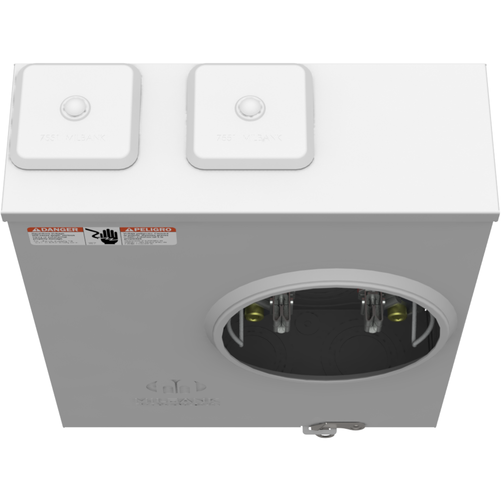 Milbank U1980-XTL-QG-CAPL 4 Terminal Ringless 2 Small Closing Plates ...