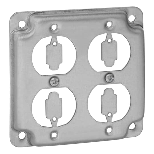 Steel City RS-8 4" Square Surface Cover, 2-Duplex Receptacles, 1/2 ...