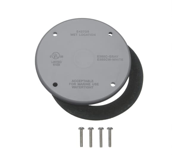Carlon E365C-CAR Gray PVC 4 Inch Round Weatherproof Box Cover | Cooper ...