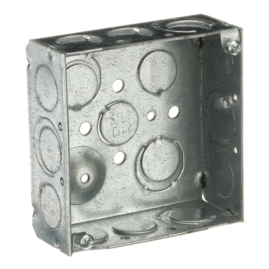 Steel City 52151-1/2-3/4-EW-GB 4" Steel Square Box, 1-1/2" Deep, 21 cu ...