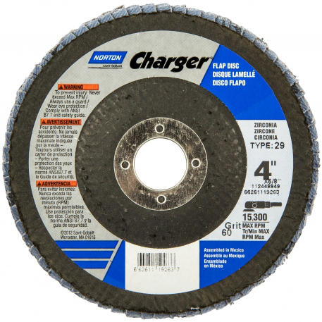 Charger R822 ZA Coarse Grit Center Mount Fiberglass Conical Flap Disc ...
