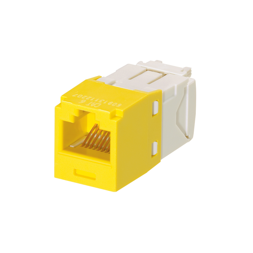 Mini-Com® UTP RJ45 Cat 6 TG Jack Module, Yellow | Mayer Electric