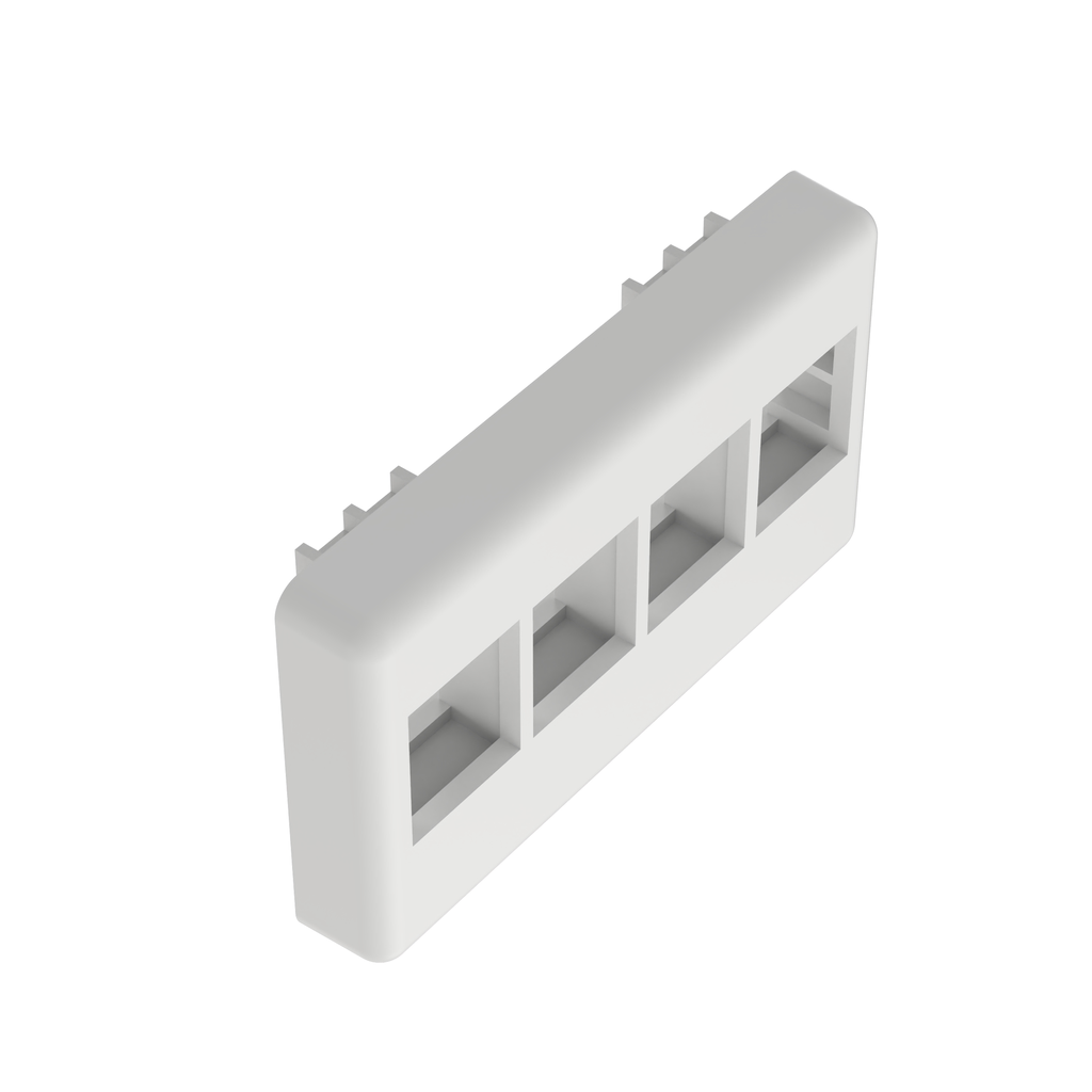 NetKey® Furniture Faceplate, 4 Port, White | Mayer Electric