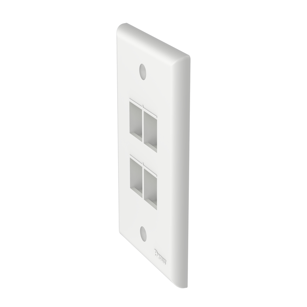 Panduit NK4FNWH NetKey® Faceplate, 4 Po | Viking Electric