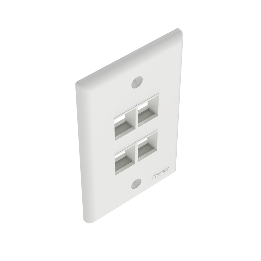 Panduit NK4FNWH NetKey® Faceplate, 4 Po | Viking Electric
