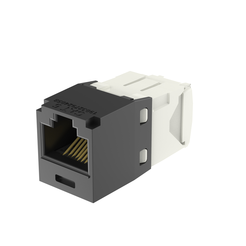 Mini-Com® UTP RJ45 Cat 6 TG Jack Module, Black | Mayer Electric
