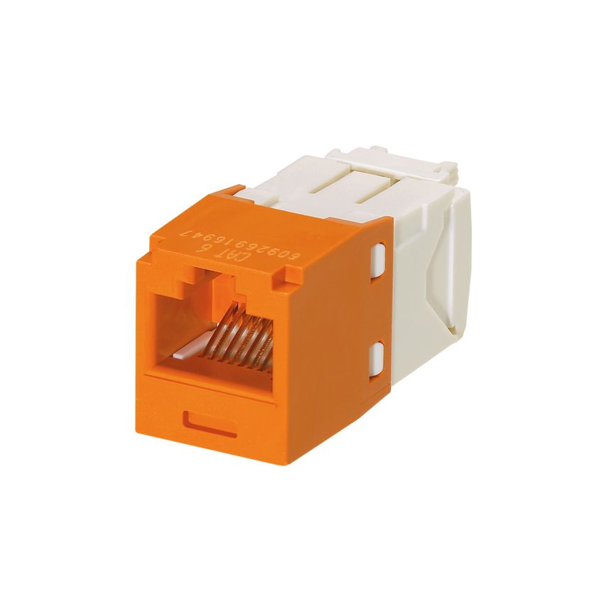 Mini-Com® UTP RJ45 Cat 6 TG Jack Module, Orange | Mayer Electric