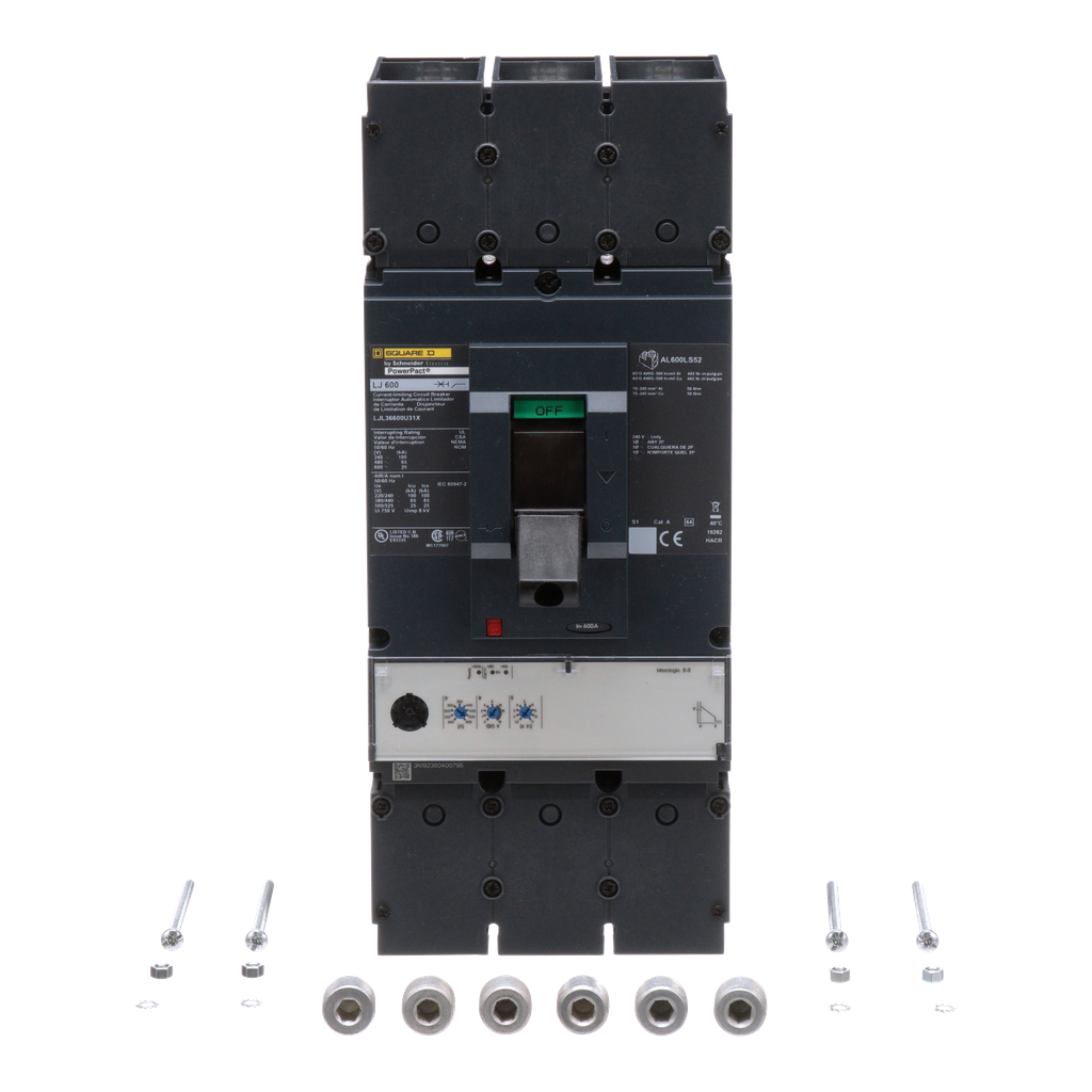 Square D LJL36600U31X 3-Pole 600 Amp 600 Volt Electronic Trip Molded ...
