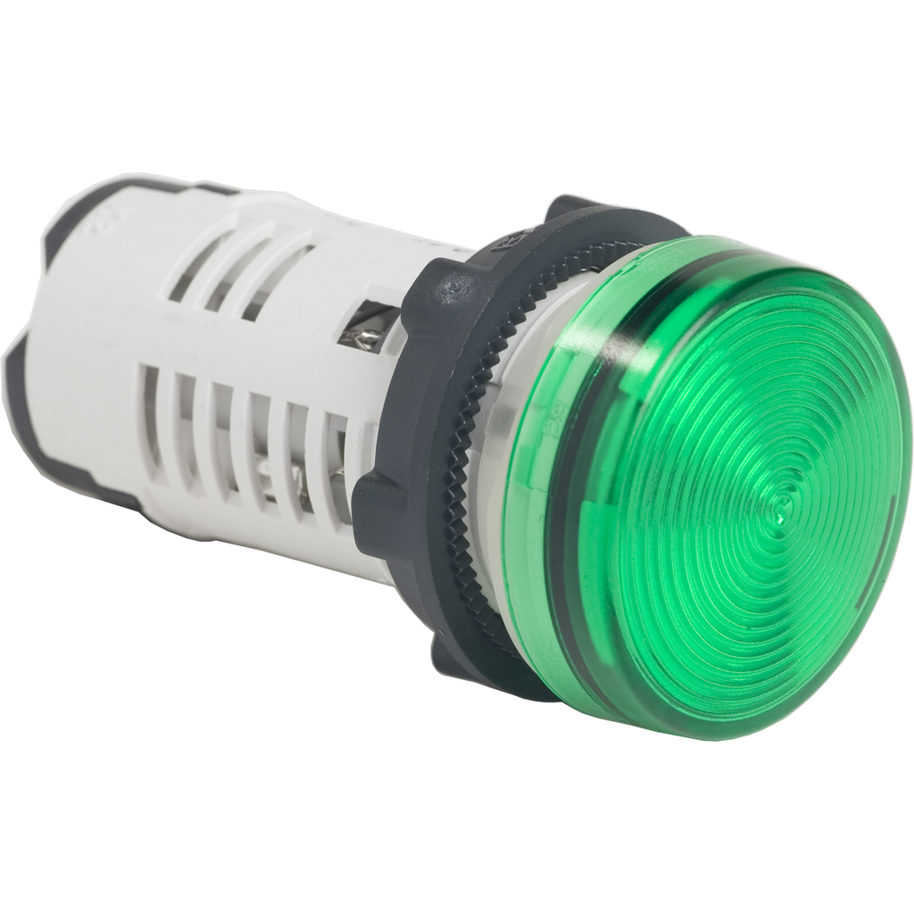 Monolithic pilot light, plastic, green, Ø22, integral LED, 110...120 V ...