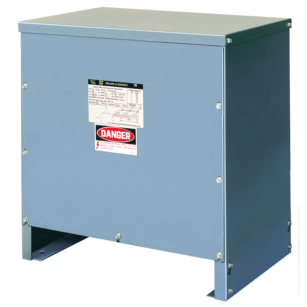 Square D 225T6HNV 225 kVa 480 VAC Delta Primary 240 VAC Delta Secondary ...