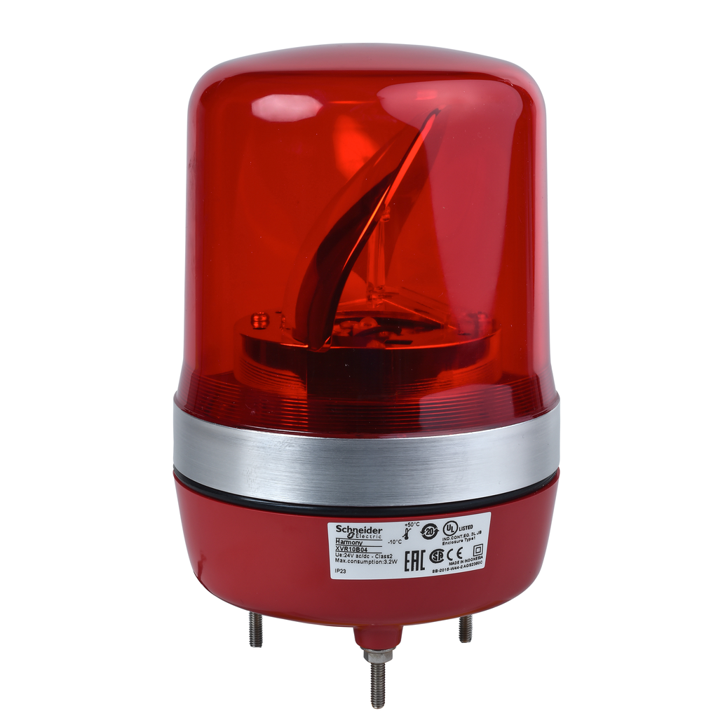 Prewired rotating mirror beacon, Harmony XVR, 106mm, red, without ...
