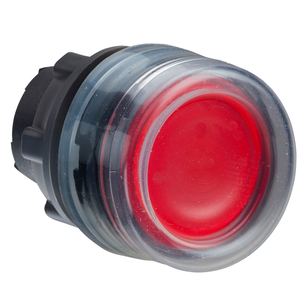 Head for illuminated push button, Harmony XB5, XB4, red flush pushbutton Ø22 mm spring return ...