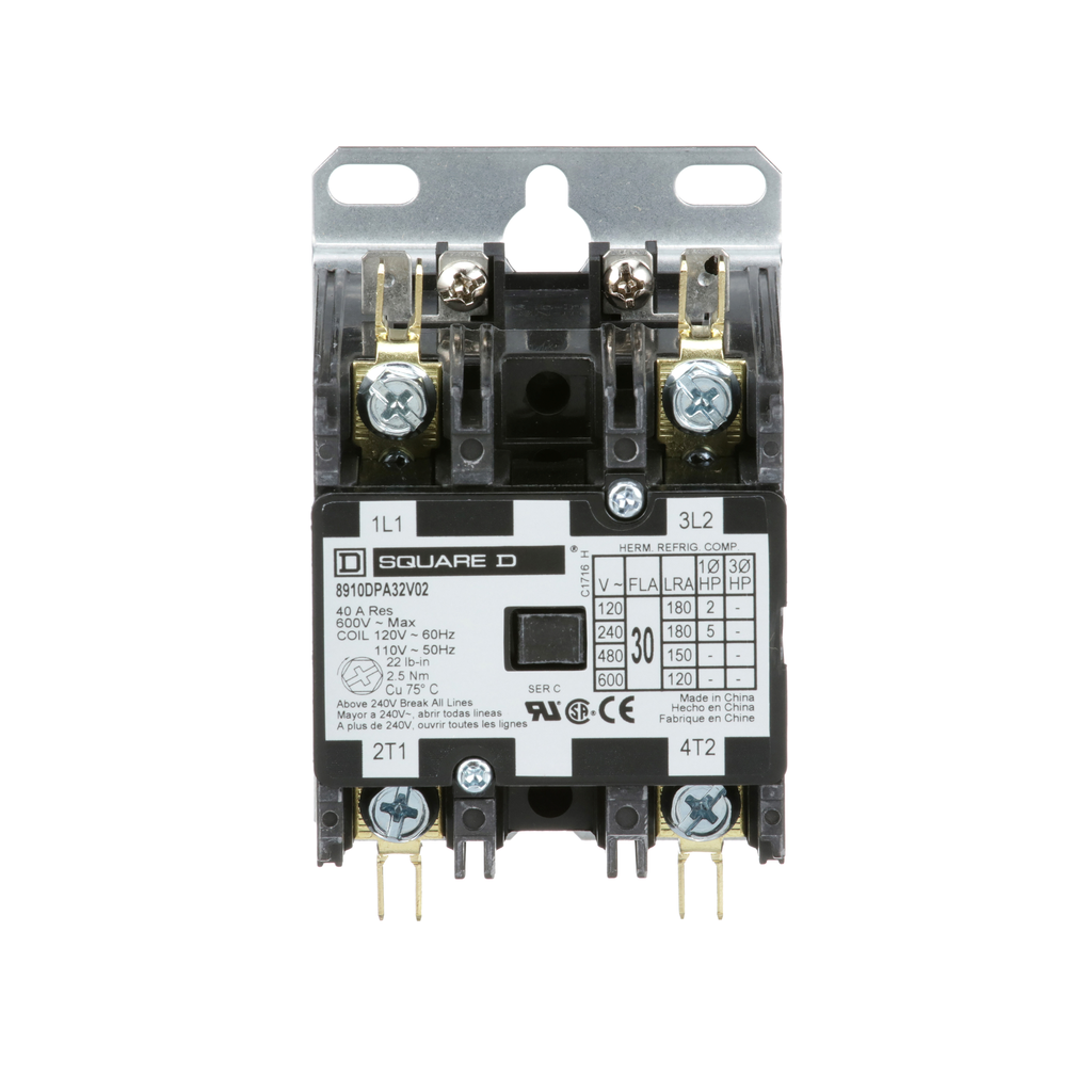 Square D 8910DPA32V02 110/120 VAC 30 Amp 2-Pole 2NO NEMA 1 Non ...