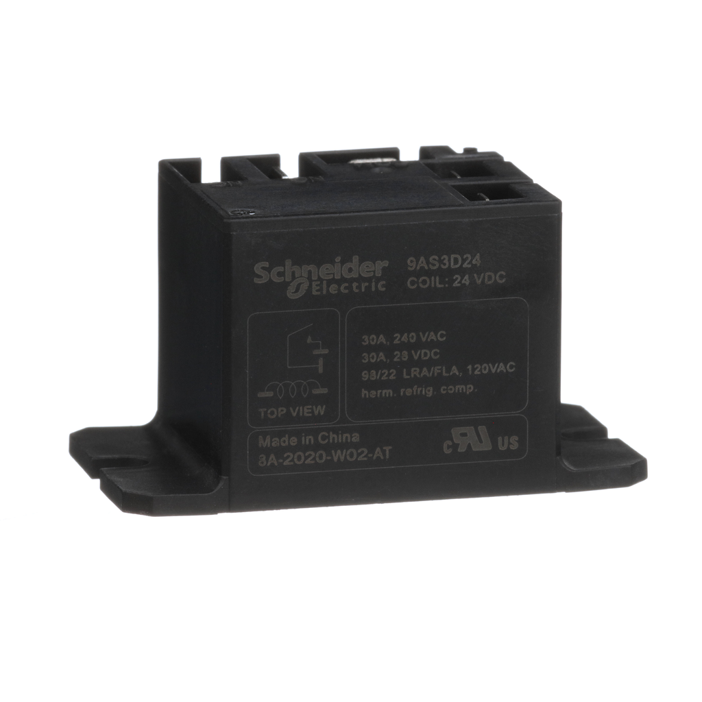 Electromechnical Power Relays, Harmony 9A, 30A, 24 VDC SPST-NO, flanged ...