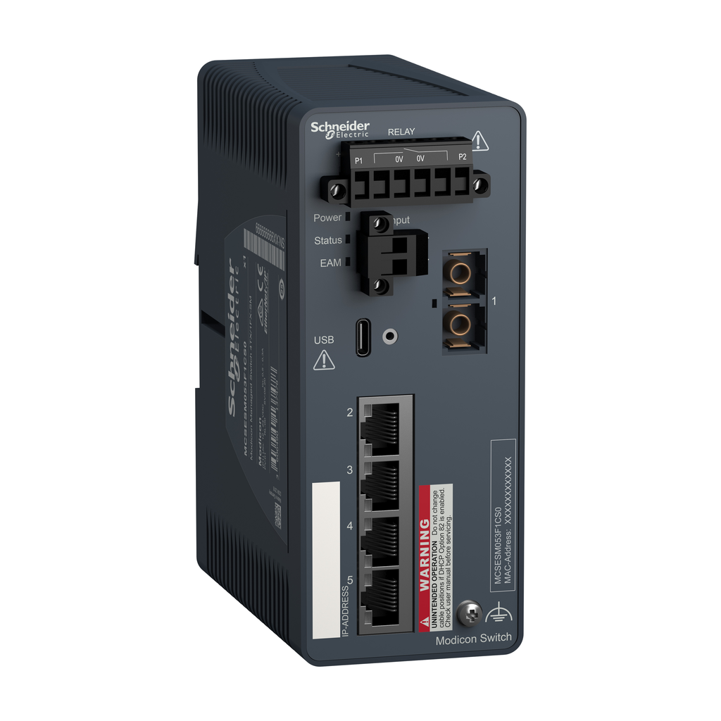 Modicon Managed Switch - 4 ports for copper + 1 port for fiber optic ...