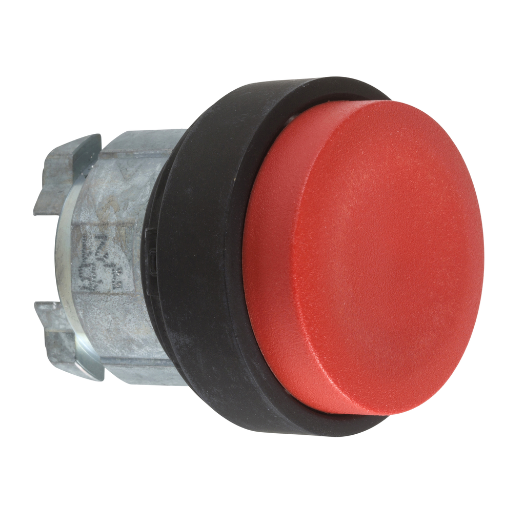 Head for illuminated push button, Harmony XB4, metal, red projecting, 22mm, spring return ...