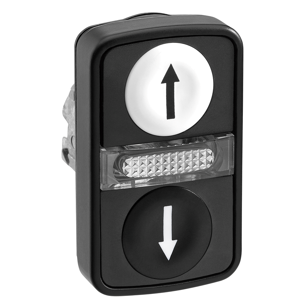 Head for illuminated double headed push button, Harmony XB4, white ...