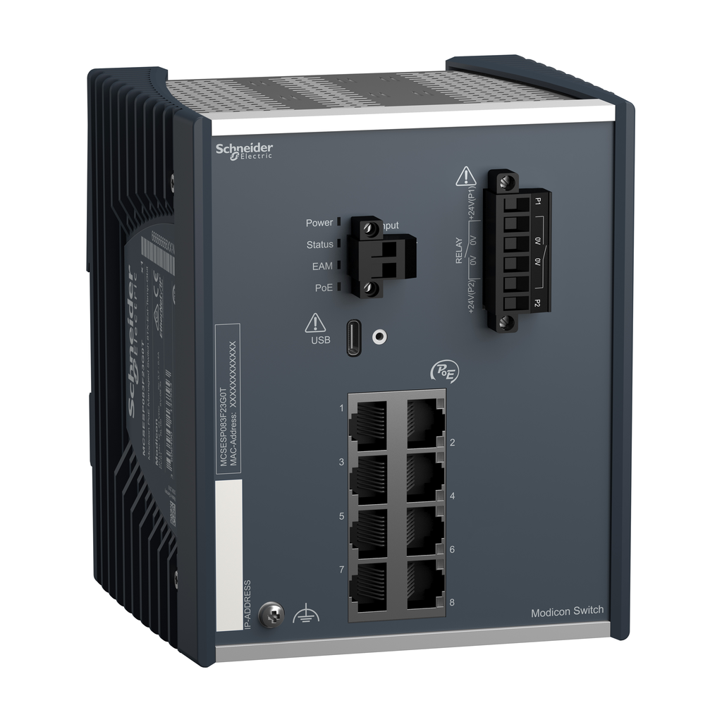 Modicon PoE (Power over Ethernet) Managed Switch - 8 Gigabit ports for ...