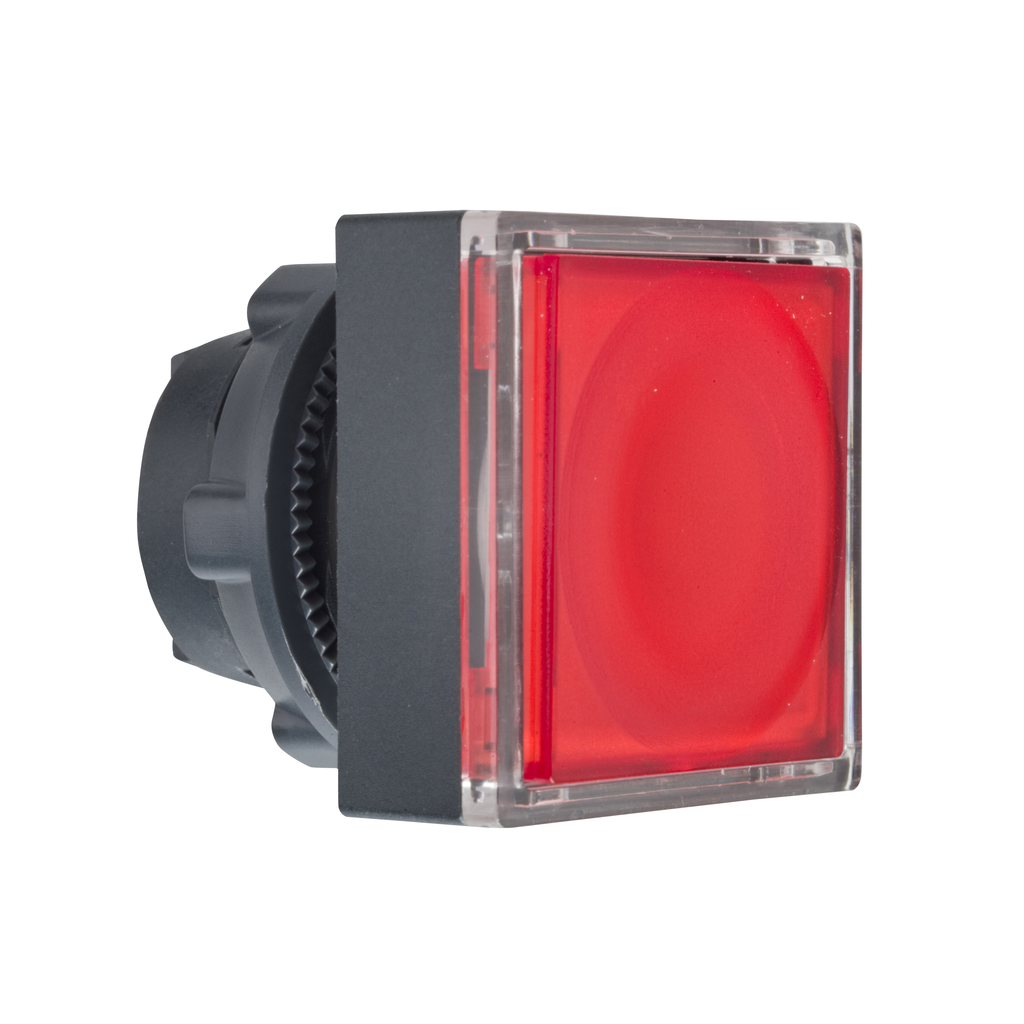 Head for illuminated push button, Harmony XB5, red square square flush 22mm, universal LED, for ...