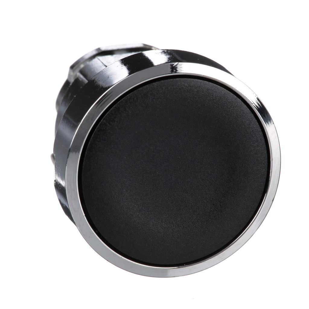Head for illuminated push button, Harmony XB4, metal, black flush, 22mm, spring return, unmarked ...