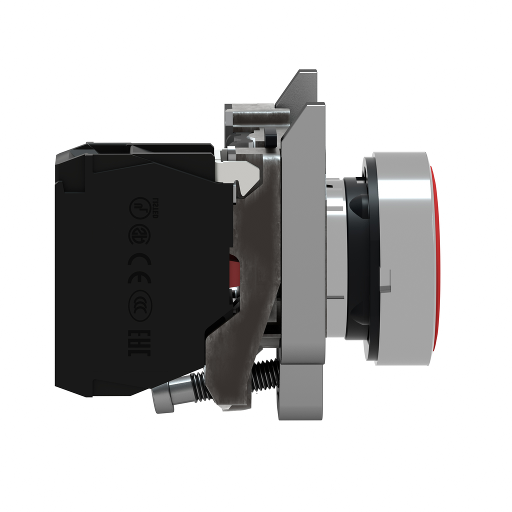 Square D XB4BA42 22 mm 600 VAC 1.2 Amp 1NC Red Round Momentary Flush ...