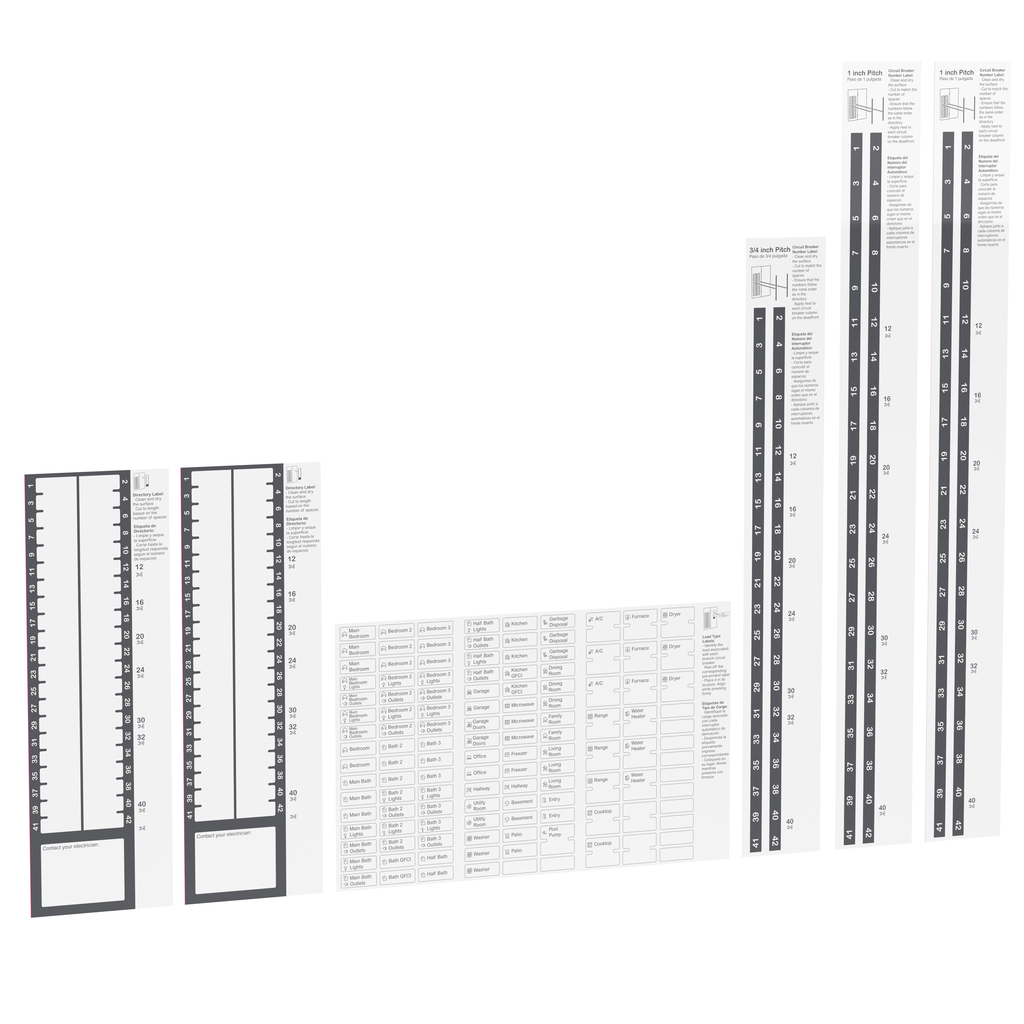 Load center accessory, QO + Homeline, directory label kit, universal, 1 ...