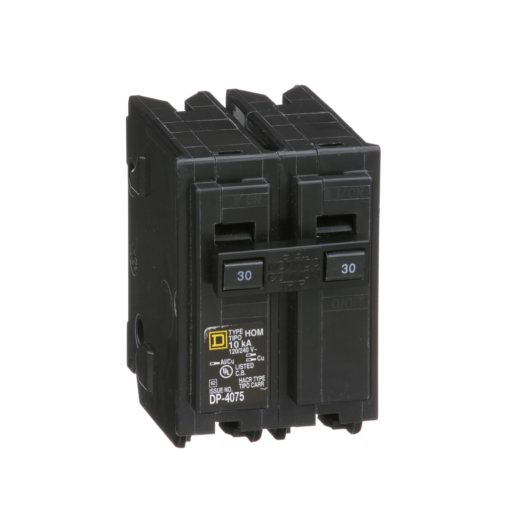 Mini circuit breaker, Homeline, 30A, 2 pole, 120/240VAC, 10kA AIR ...