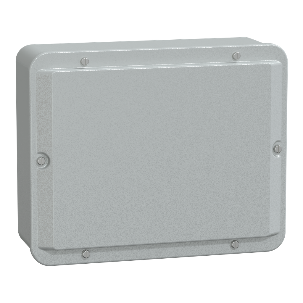 Metal industrial box - low plain cover - H256xW206xD93 - IP55 - grey ...