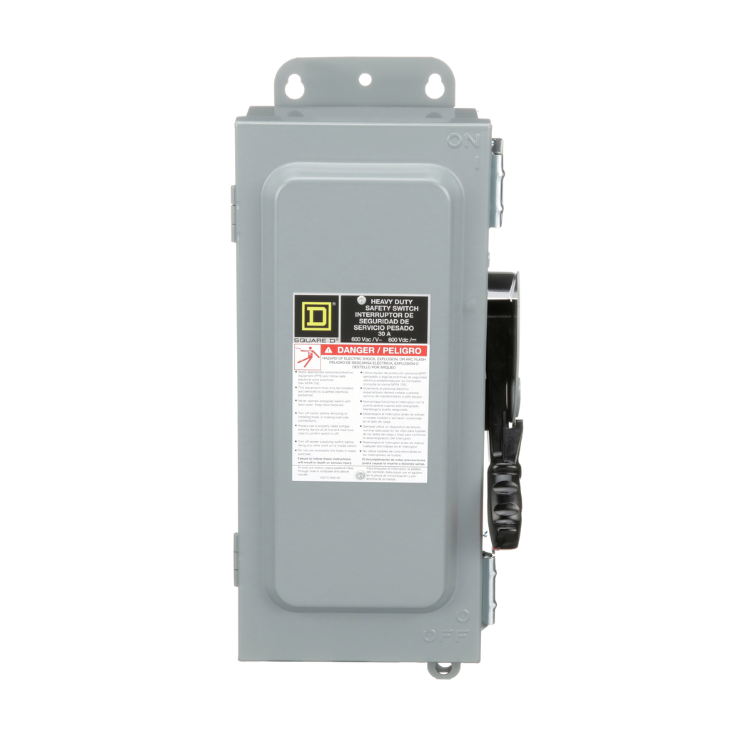 Square D H361AWK 600 VAC 30 Amp 3-Pole Class H/J/K/L/R Fusible Heavy ...