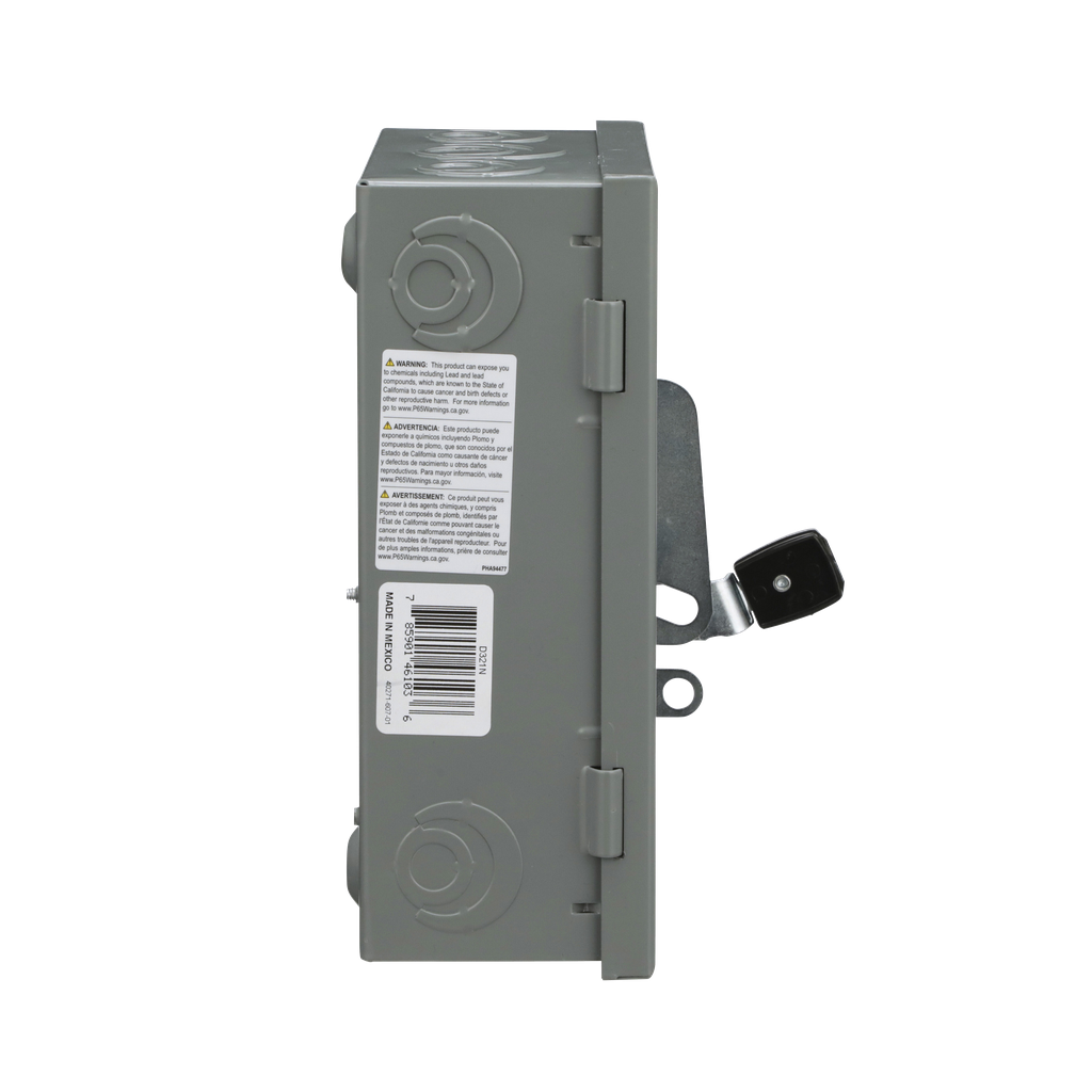 Square D D321N Safety Switch Fusible 30A 3P NEMA-1 240V , Single Throw ...