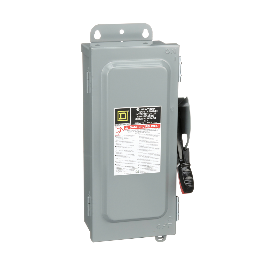 Square D HU361AWK 600 VAC 30 Amp 3-Pole Non-Fusible Heavy Duty Safety Switch | Cooper Electric