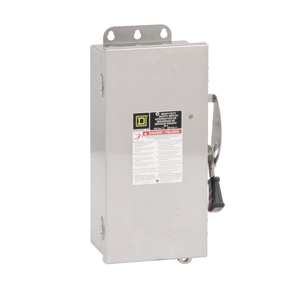Square D HU361DS 600 VAC 30 Amp 3-Pole Non-Fusible Heavy Duty Safety Switch | Cooper Electric