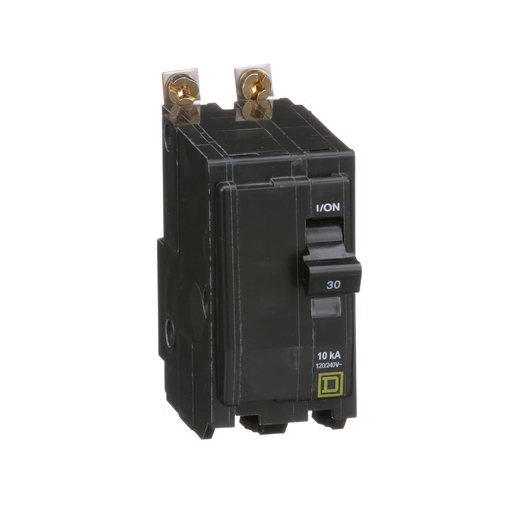 QOB230 - Mini circuit breaker, QO, 30A, 2 pole, 120/240VAC, 10kA, bolt ...