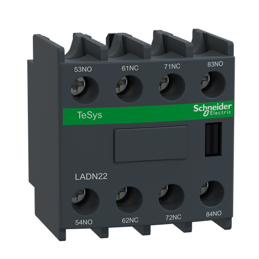 LADN22 - TeSys Deca, auxiliary contact block, 2 NO and 2 NC, top mount ...