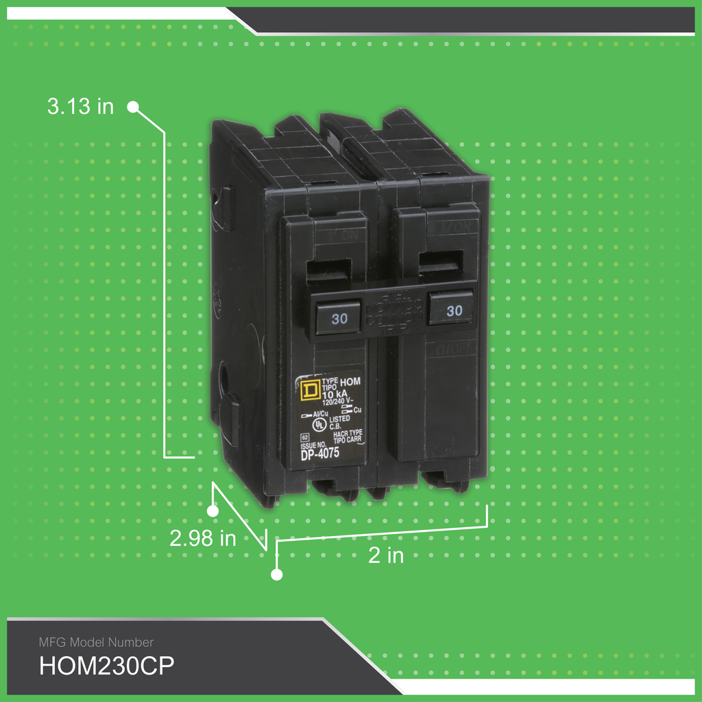 Square D HOM230 120/240 Volt 30 Amp Miniature Circuit Breaker | Cooper ...